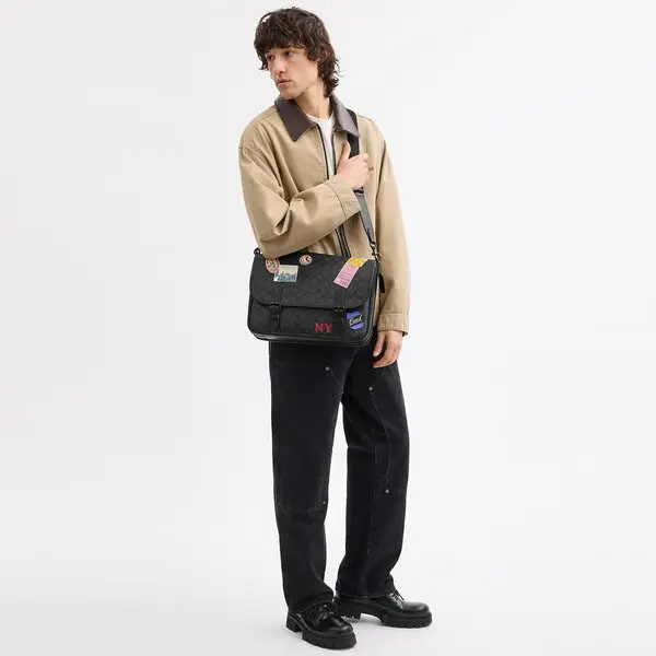 Coach Hitch Messenger Bag - Charcoal Multi | Editorialist